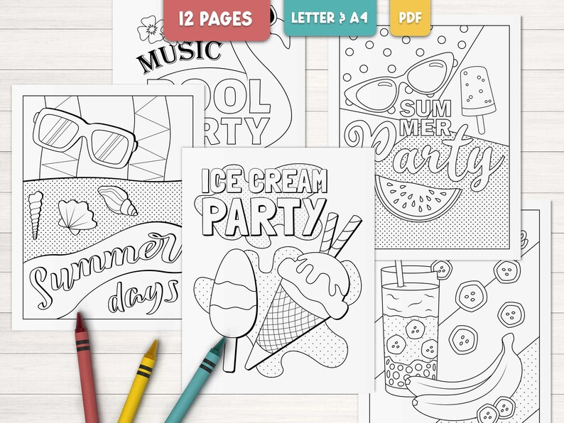 Printable Summer Coloring Pages for Adults, Summer Coloring Sheets for ...