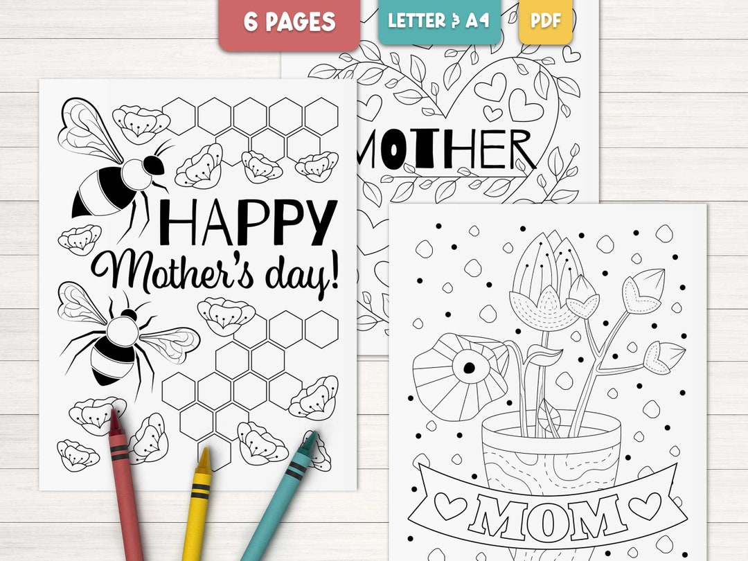 Mothers Day Coloring Book Printable, Printable Coloring Pages for Kids ...