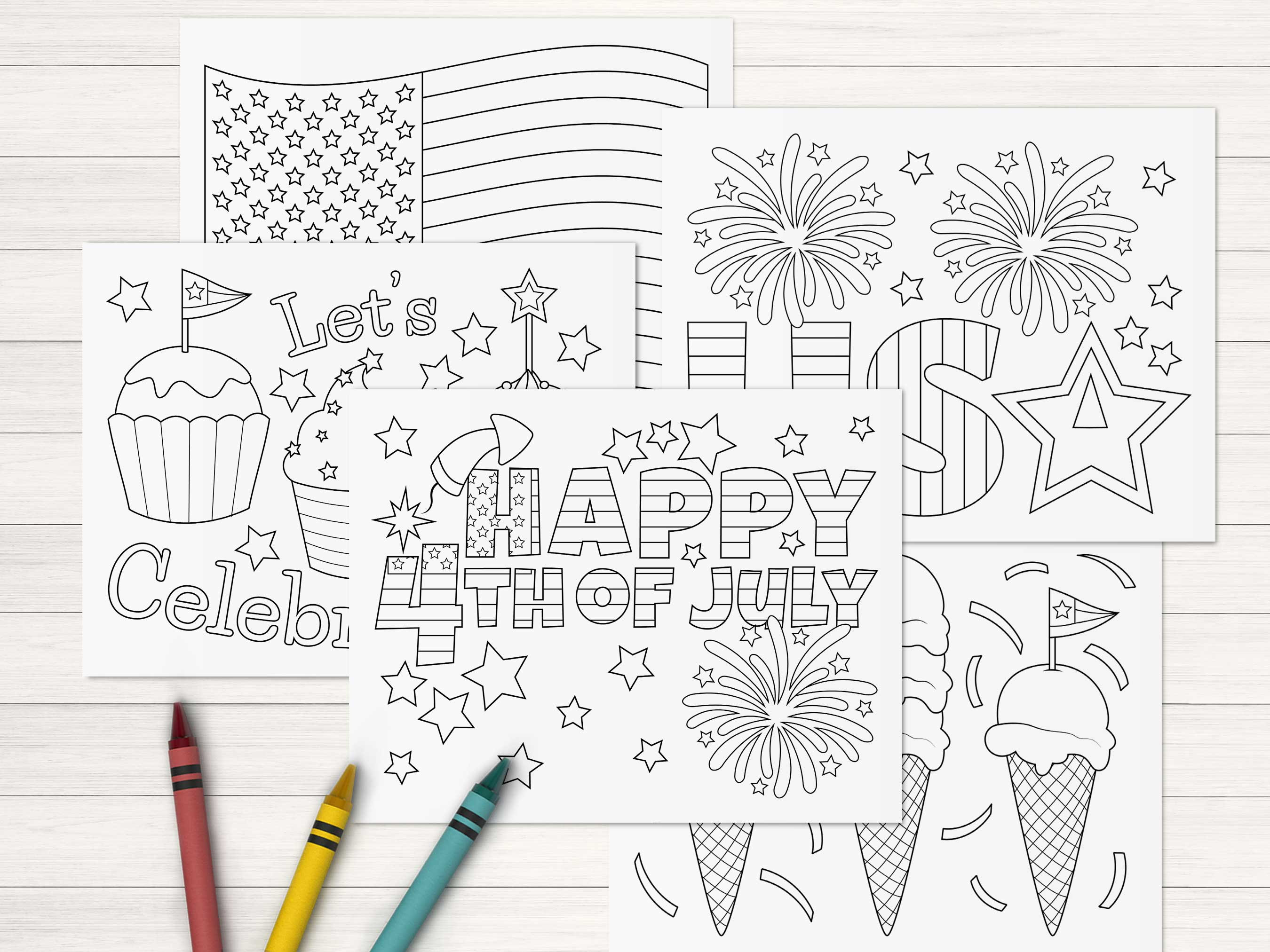 4th of July Coloring Pages Printable, Summer Coloring for Kids ...