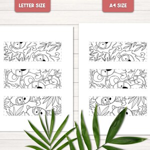 Jungle Animal Coloring Bookmarks for Kids, Printable Bookmarks to Color ...