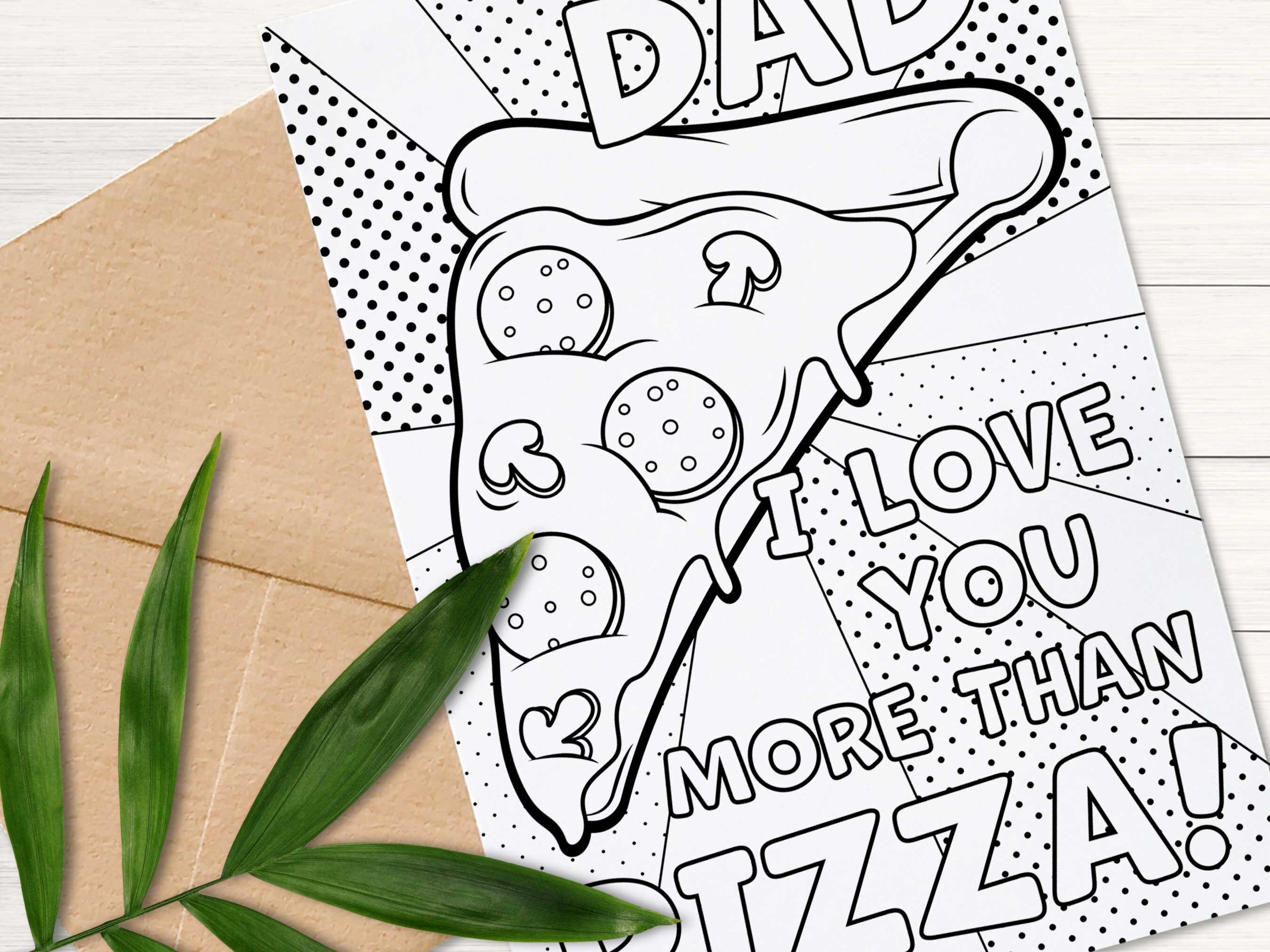 Fathers Day Coloring Card, Dad Card Printable, Fathers Day Gift From ...
