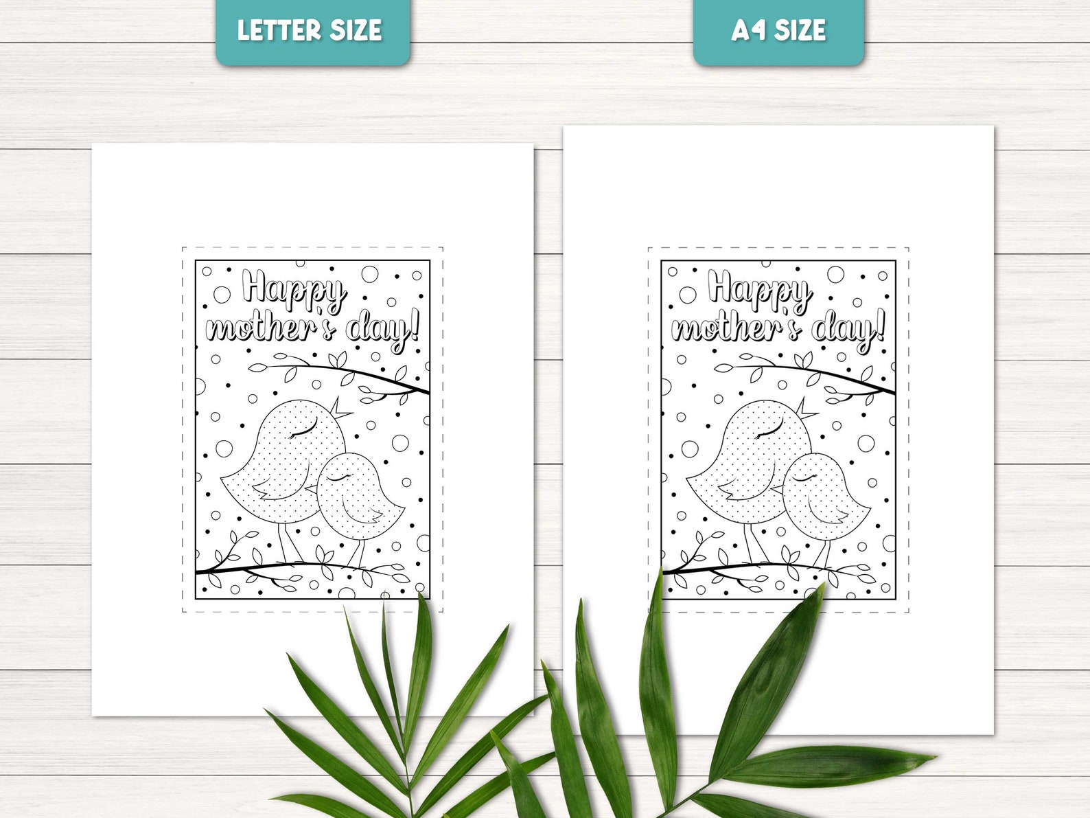 Mother's Day Coloring Card, Printable Mother's Day Card, Mothers Day ...