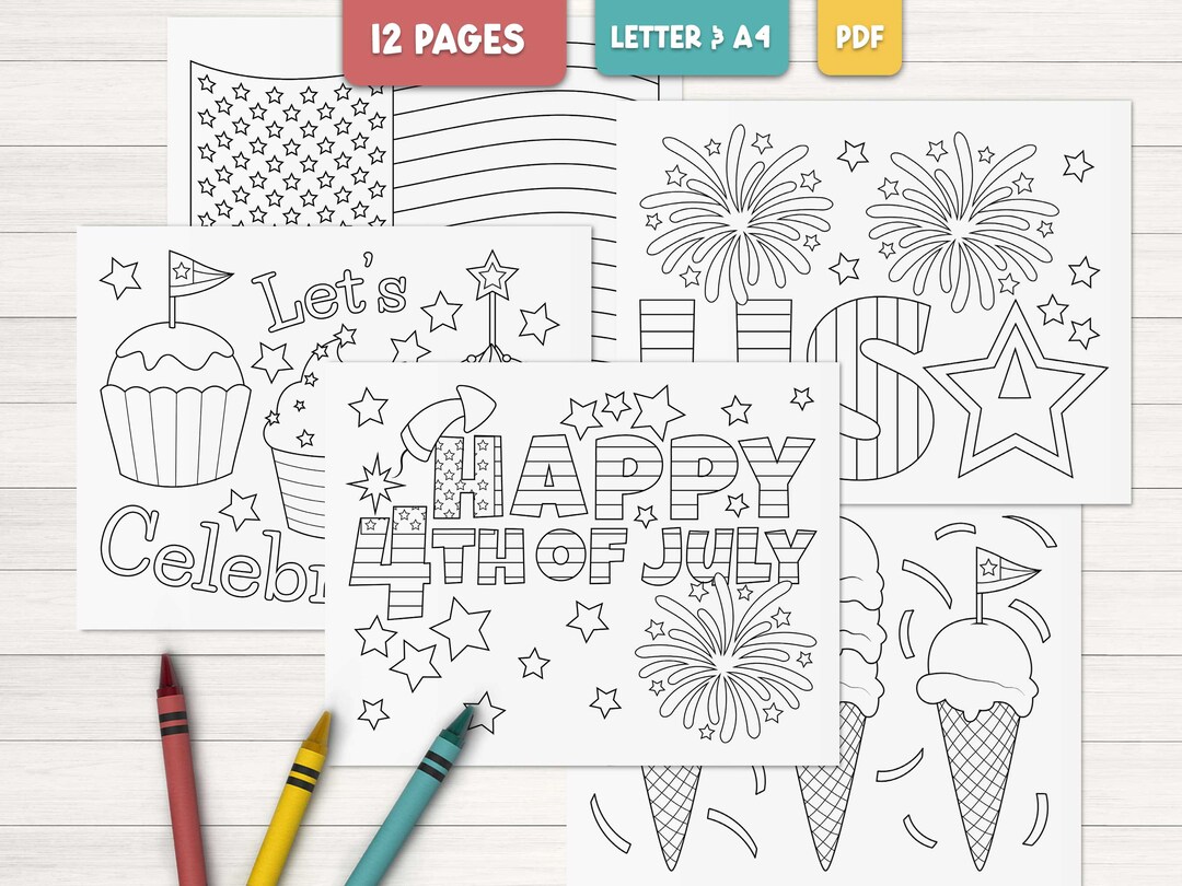 4th of July Coloring Pages Printable, Summer Coloring for Kids ...