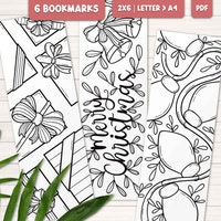Printable Christmas Pattern Bookmarks, Holiday Print Bookmark, Digital ...