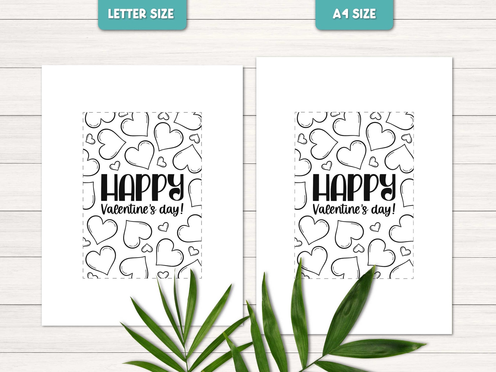 Happy Valentines Day Printable Card, Heart Coloring Page, Valentines ...