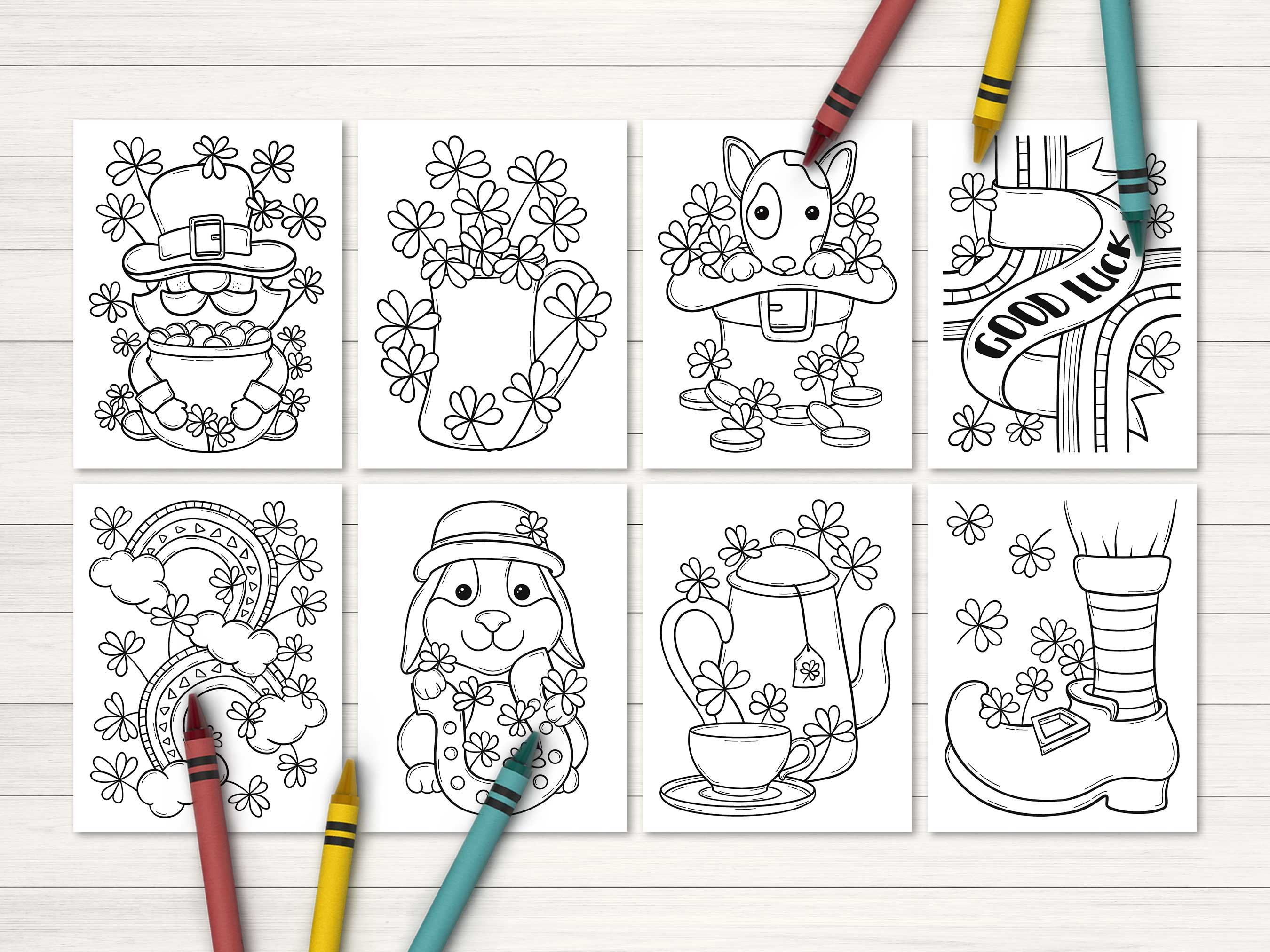 Spring Coloring Pages Digital Download, Adult Coloring Pages Bundle ...