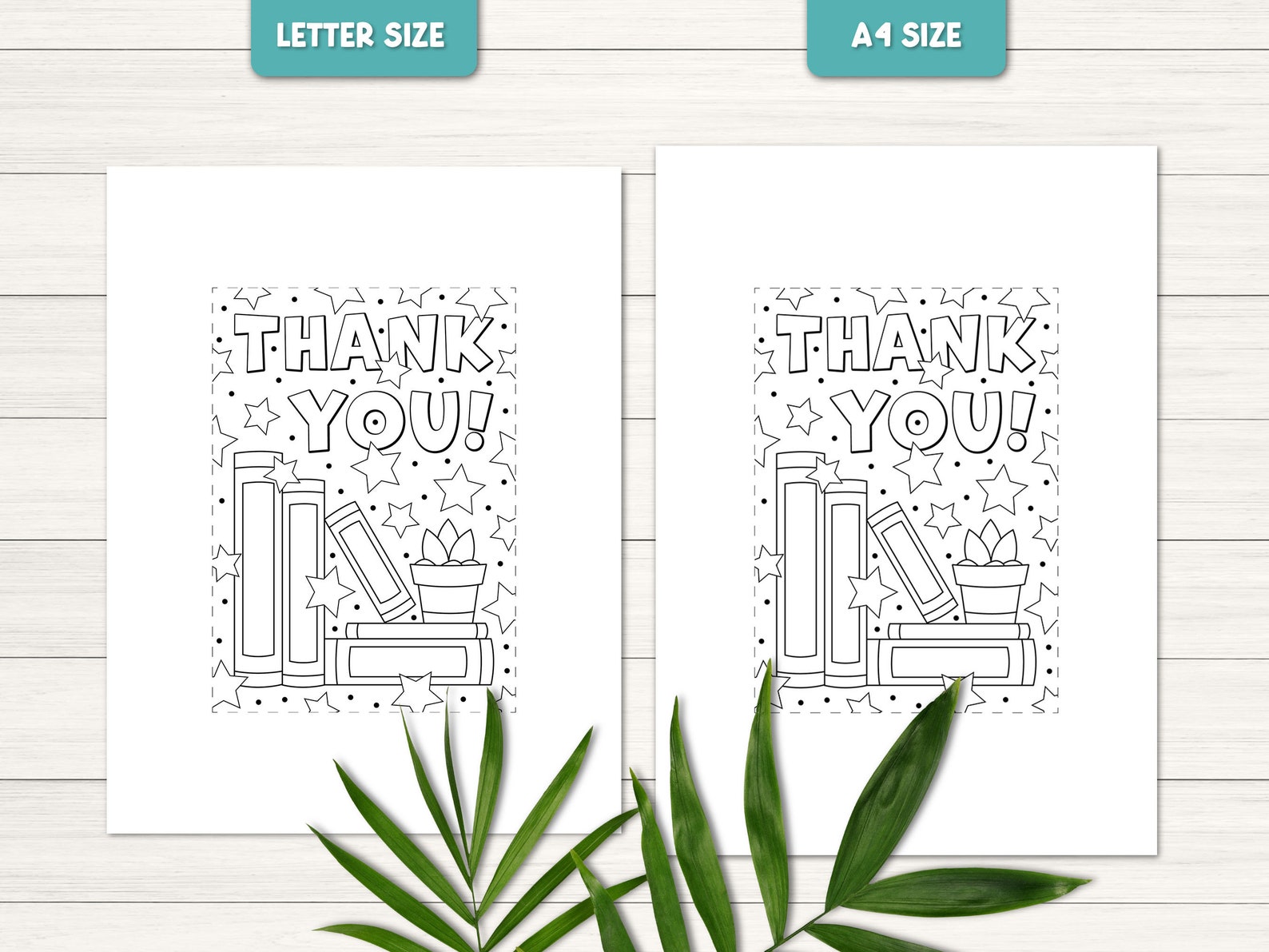 Thank You Coloring Card, Thank You Teacher Card Printable, Greeting ...
