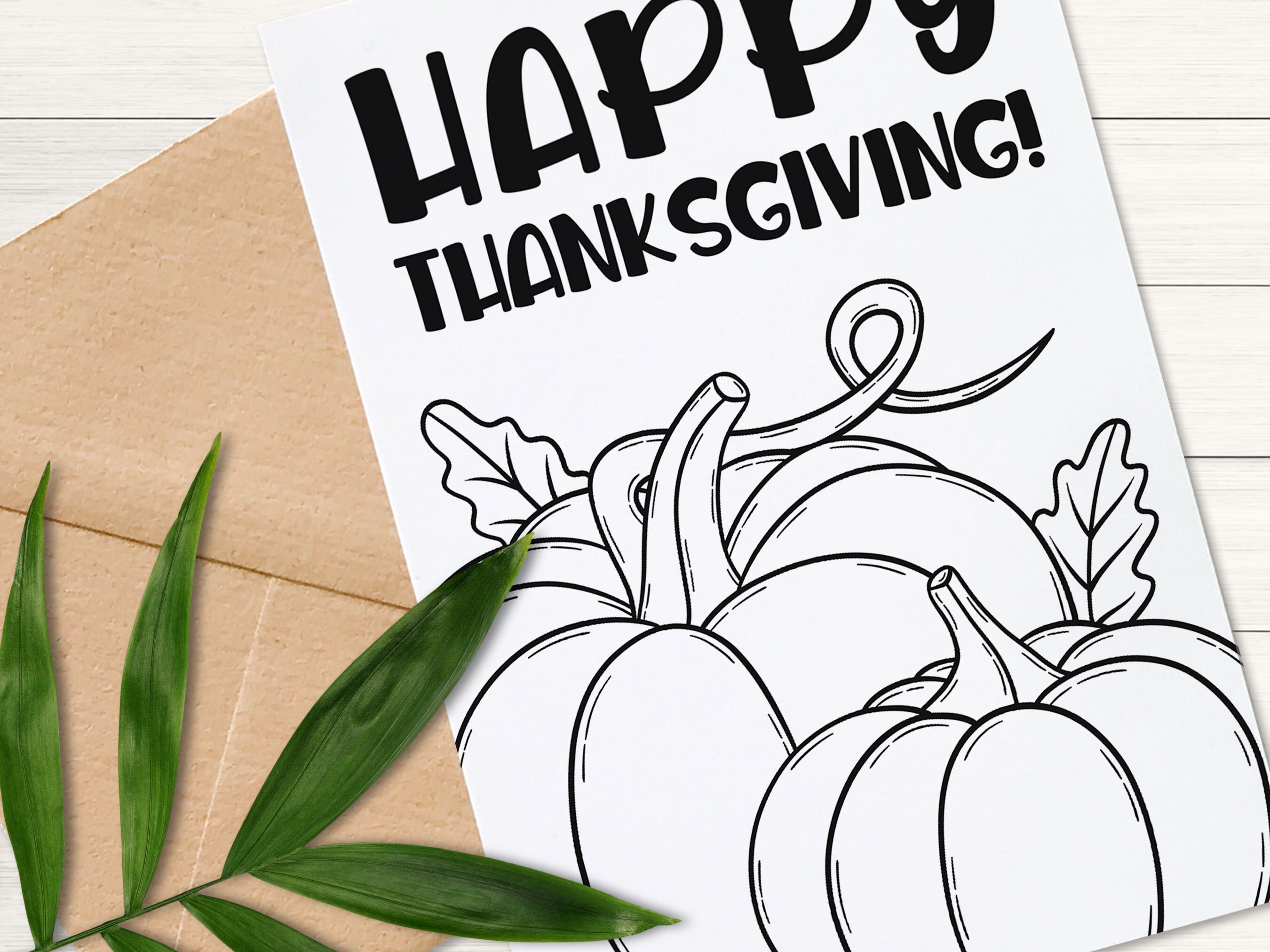 Thanksgiving Coloring Card: Fall Activity for Kids (digital Download ...