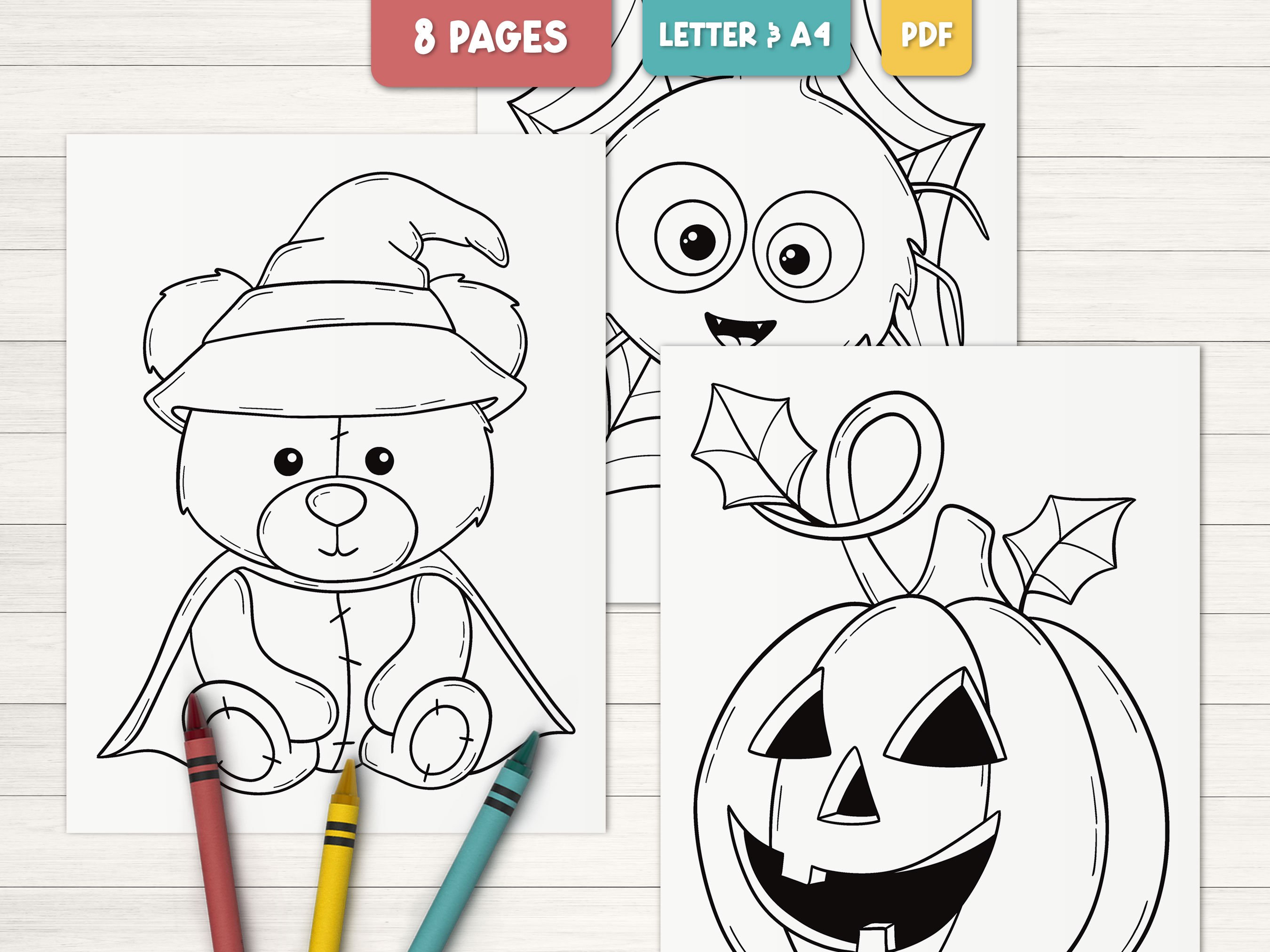 Printable Halloween Coloring Pages for Kids, Halloween Coloring Book ...