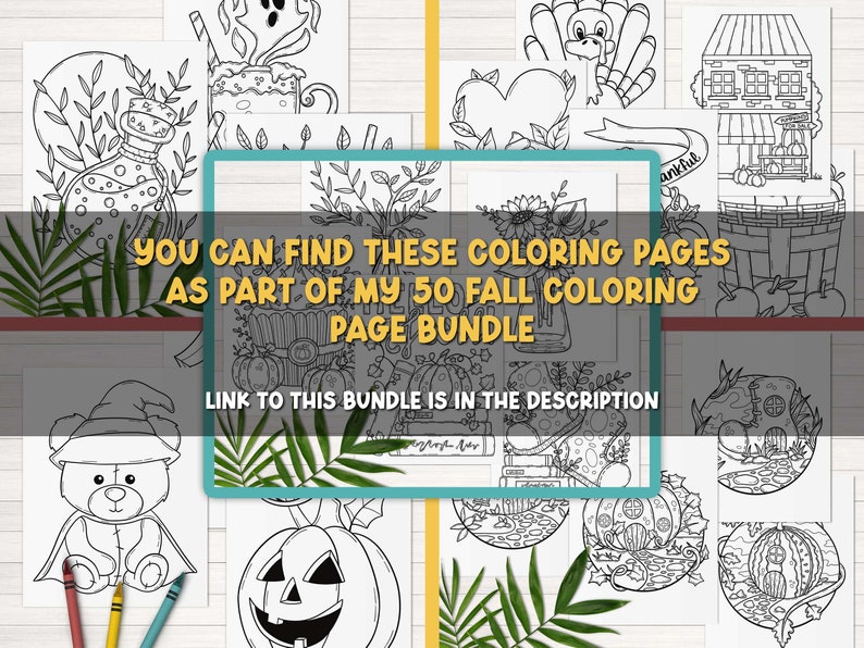 Fall Coloring Pages for Adults, Autumn Coloring Book, Pumpkin Coloring ...