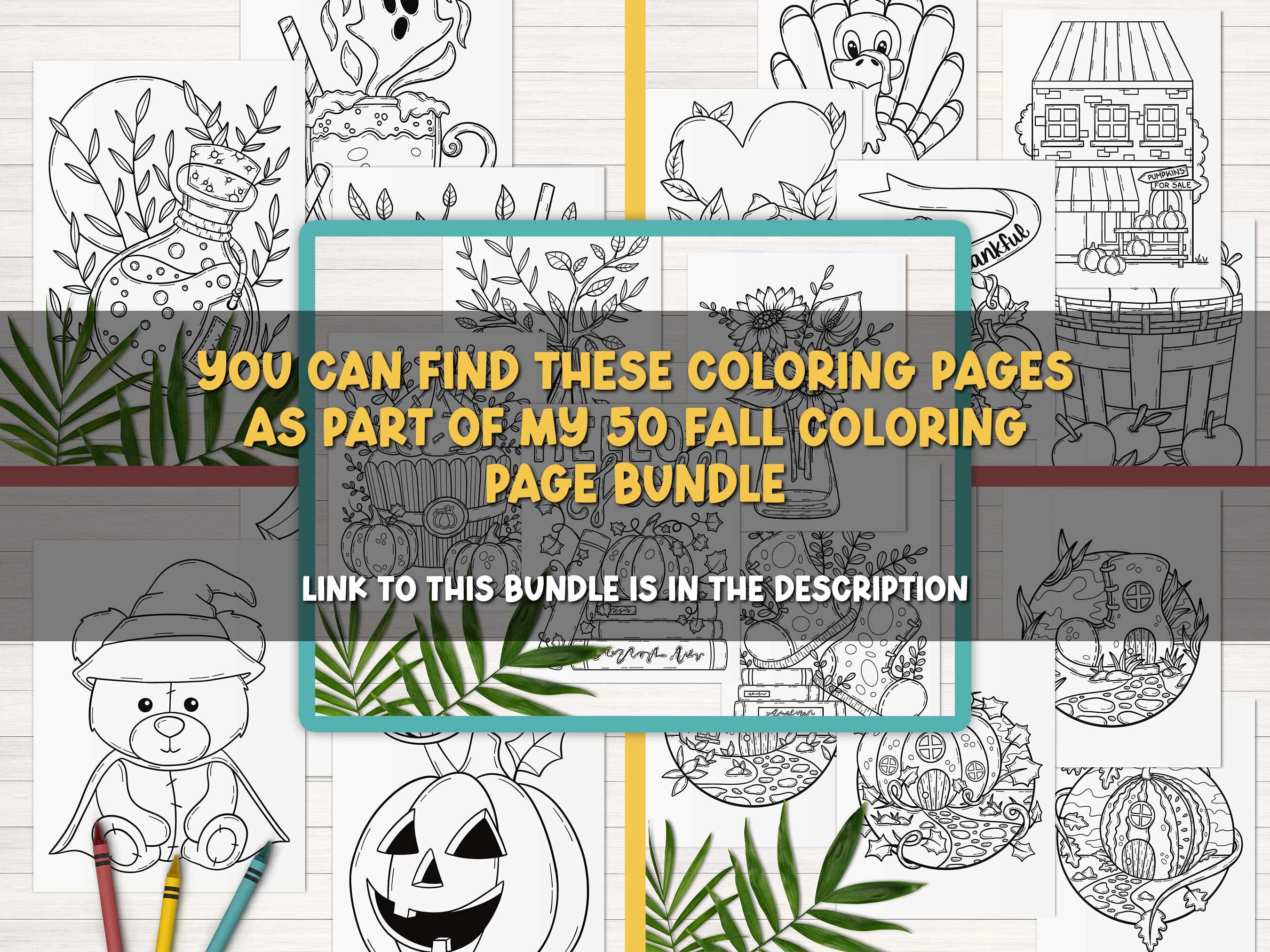 Fall Coloring Pages for Adults Autumn Coloring Book Pumpkin - Etsy