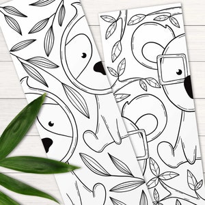 Jungle Animal Coloring Bookmarks for Kids, Printable Bookmarks to Color ...
