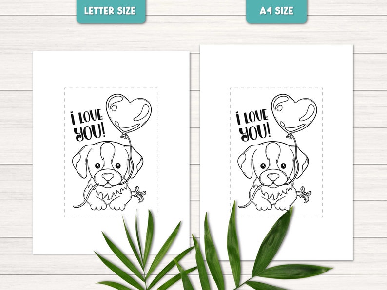 Valentines Day Coloring Card Printable, I Love You Coloring Page ...