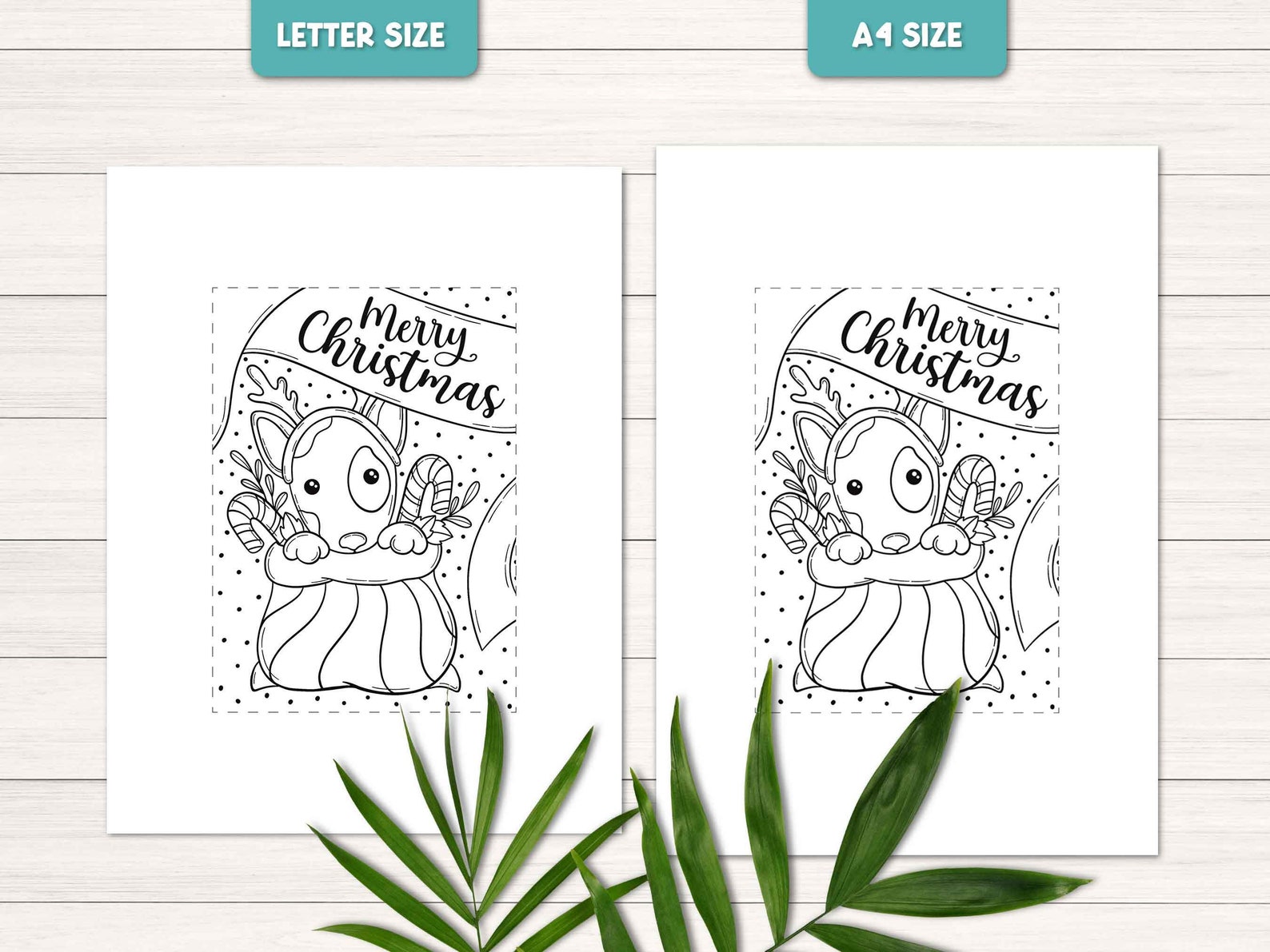 Printable Christmas Coloring Card for Kids, Cute Christmas Card, 5x7 ...