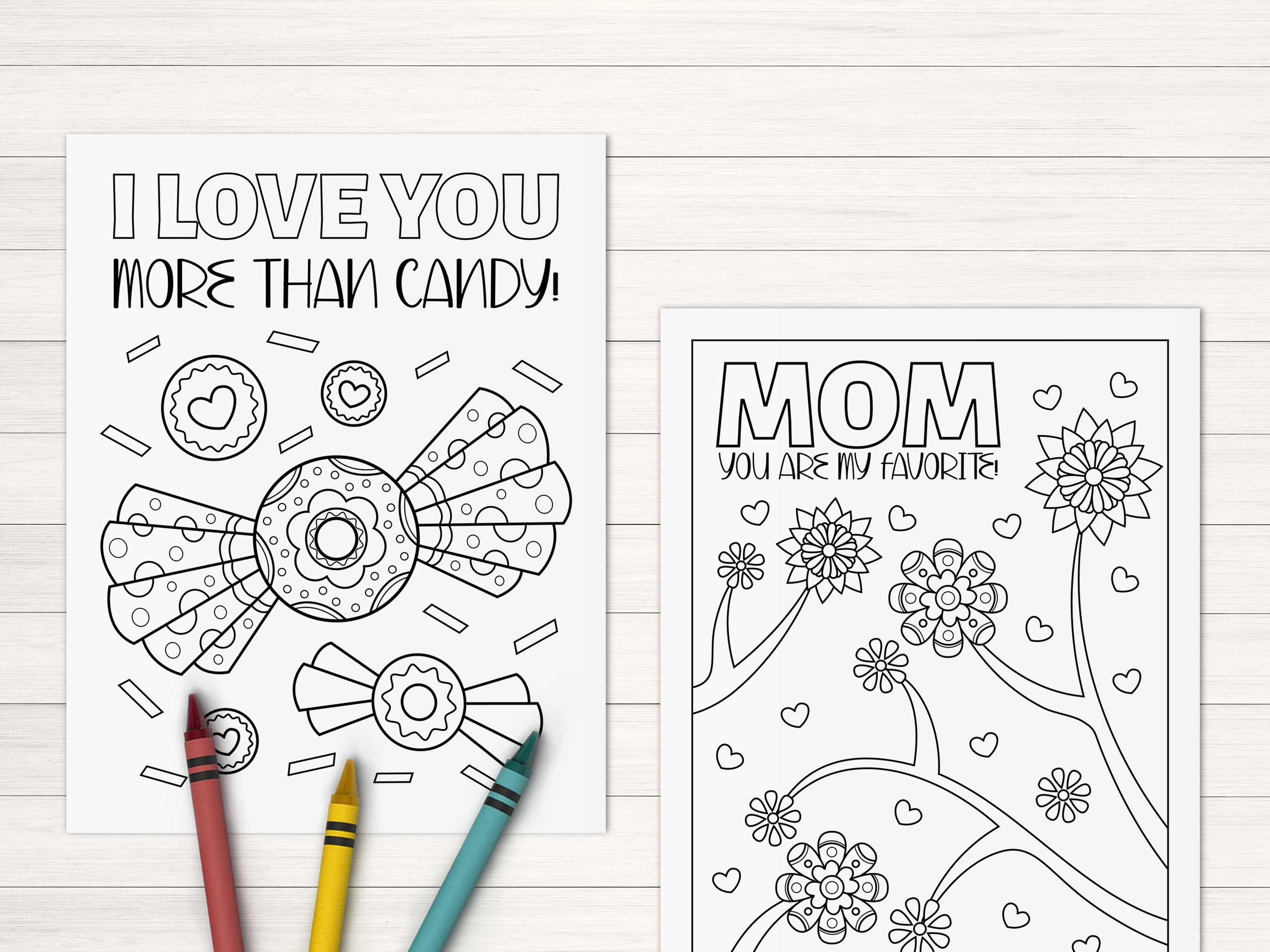 Mothers Day Coloring Pages, Printable Coloring Book for Kids, Mothers ...