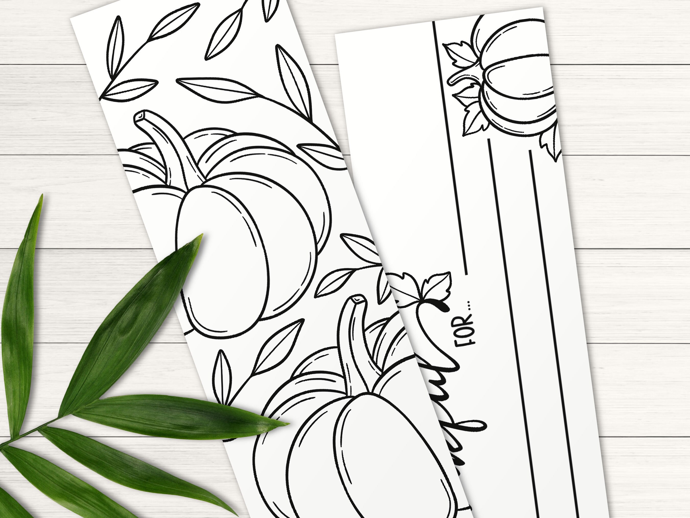 Thanksgiving Pumpkin Coloring Bookmarks: Printable Fall Party Favors ...