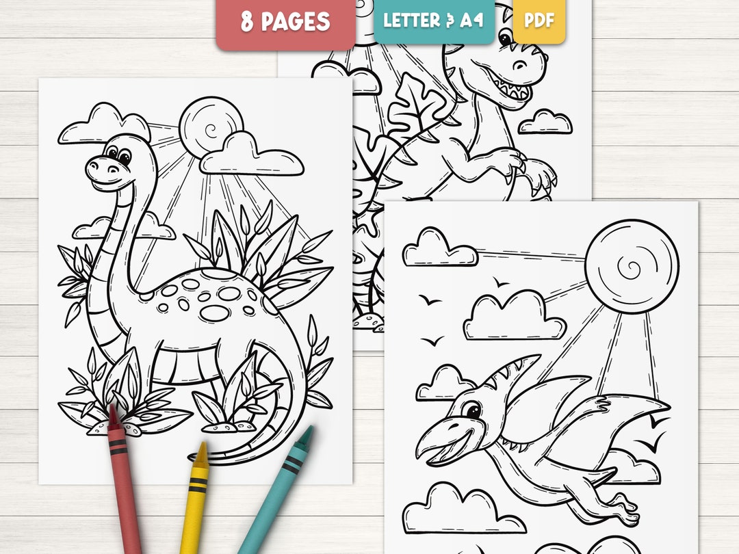 Dinosaur Coloring Pages for Kids, Dinosaur Activity for Kids, Dino ...