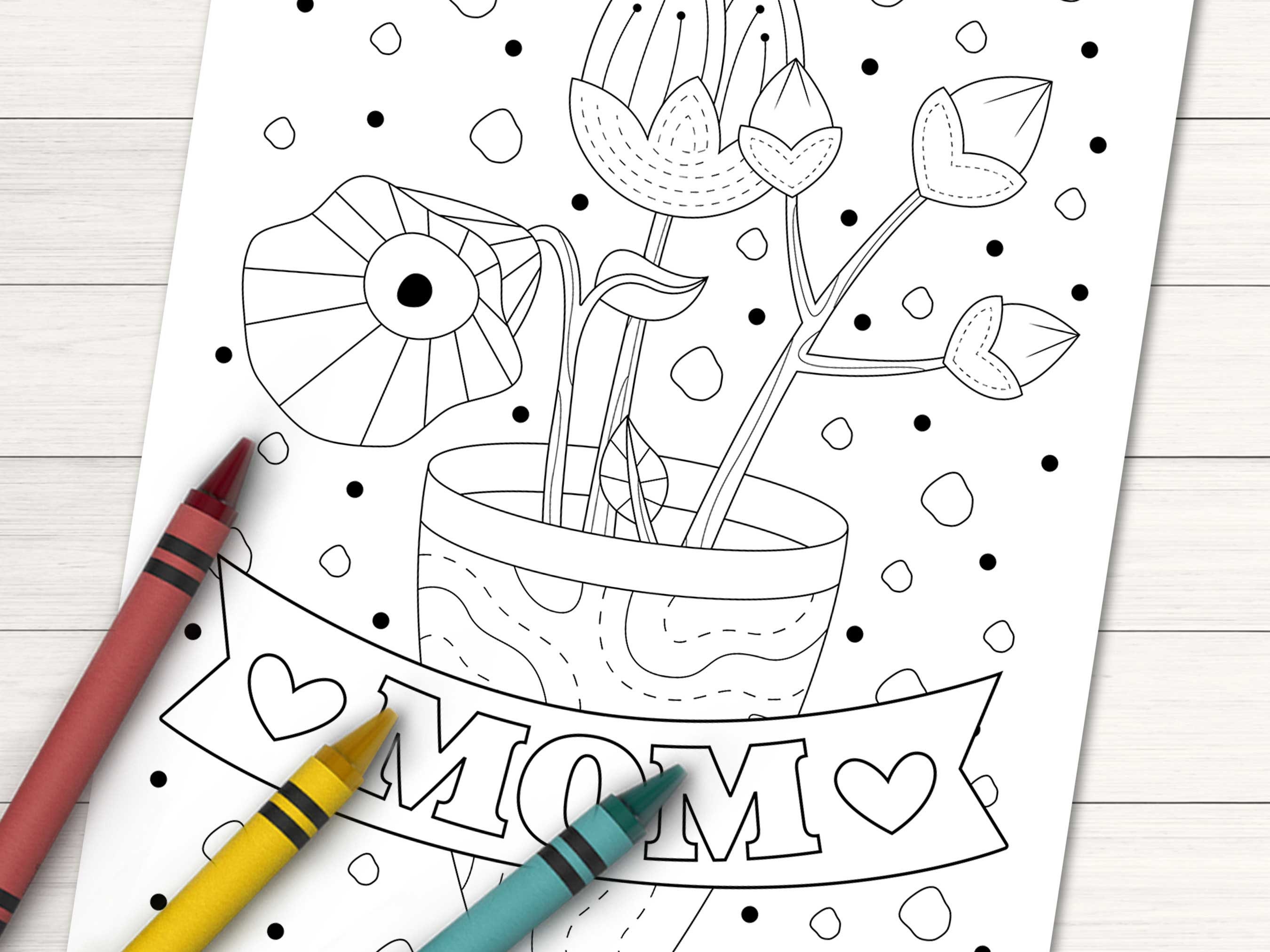 Mothers Day Coloring Book Printable, Printable Coloring Pages for Kids ...