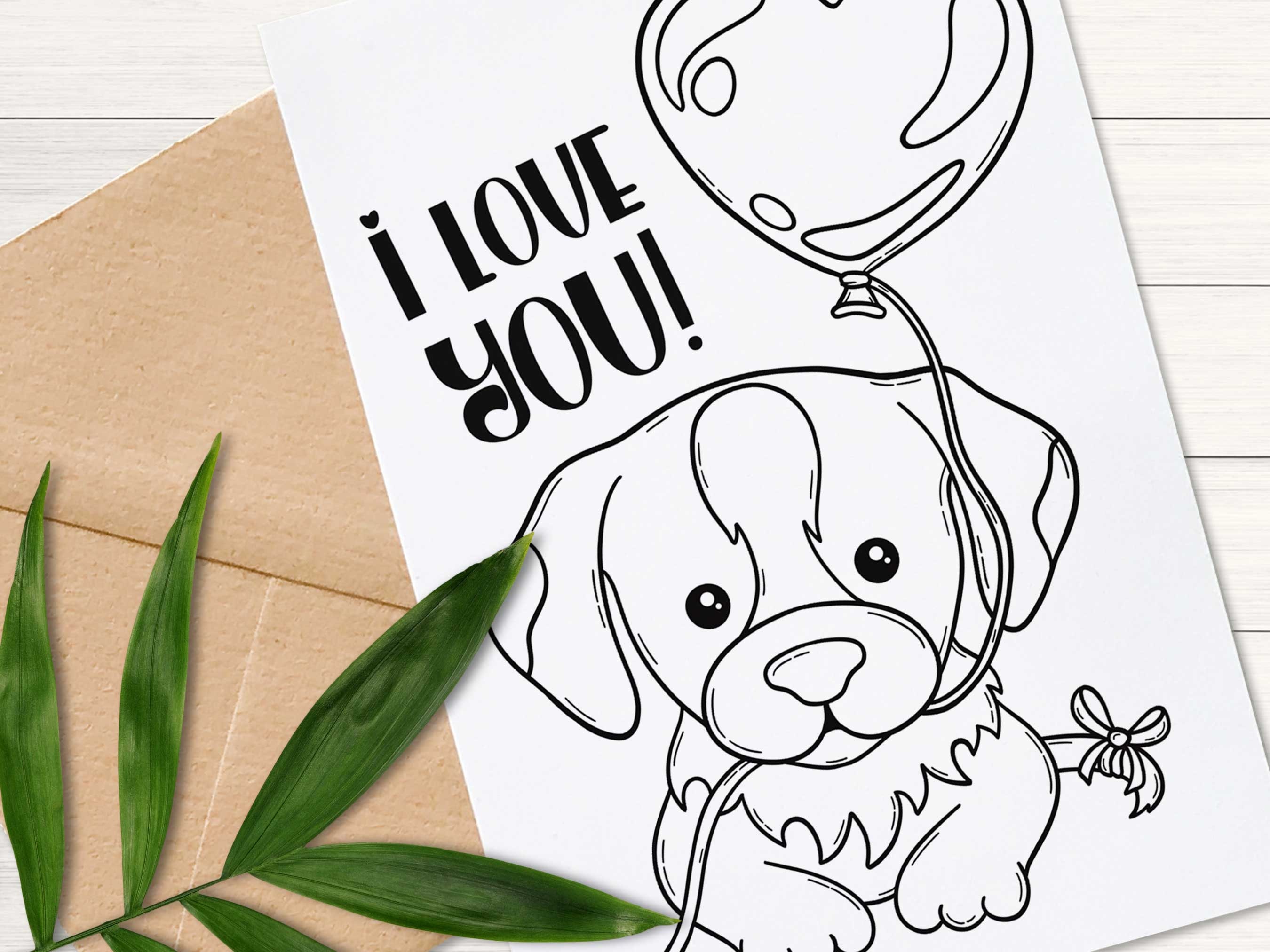 Valentines Day Coloring Card Printable, I Love You Coloring Page ...
