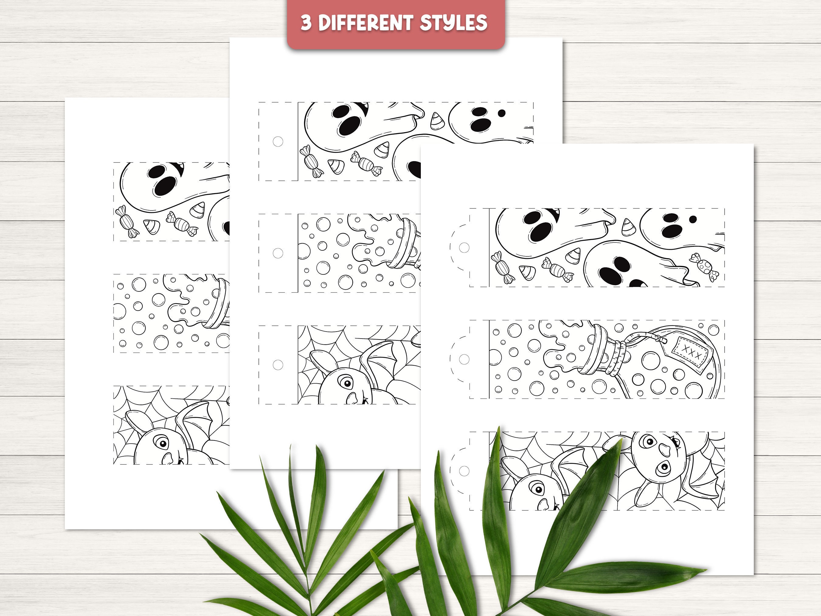 Printable Halloween Coloring Bookmarks: Kids' Activity (digital ...