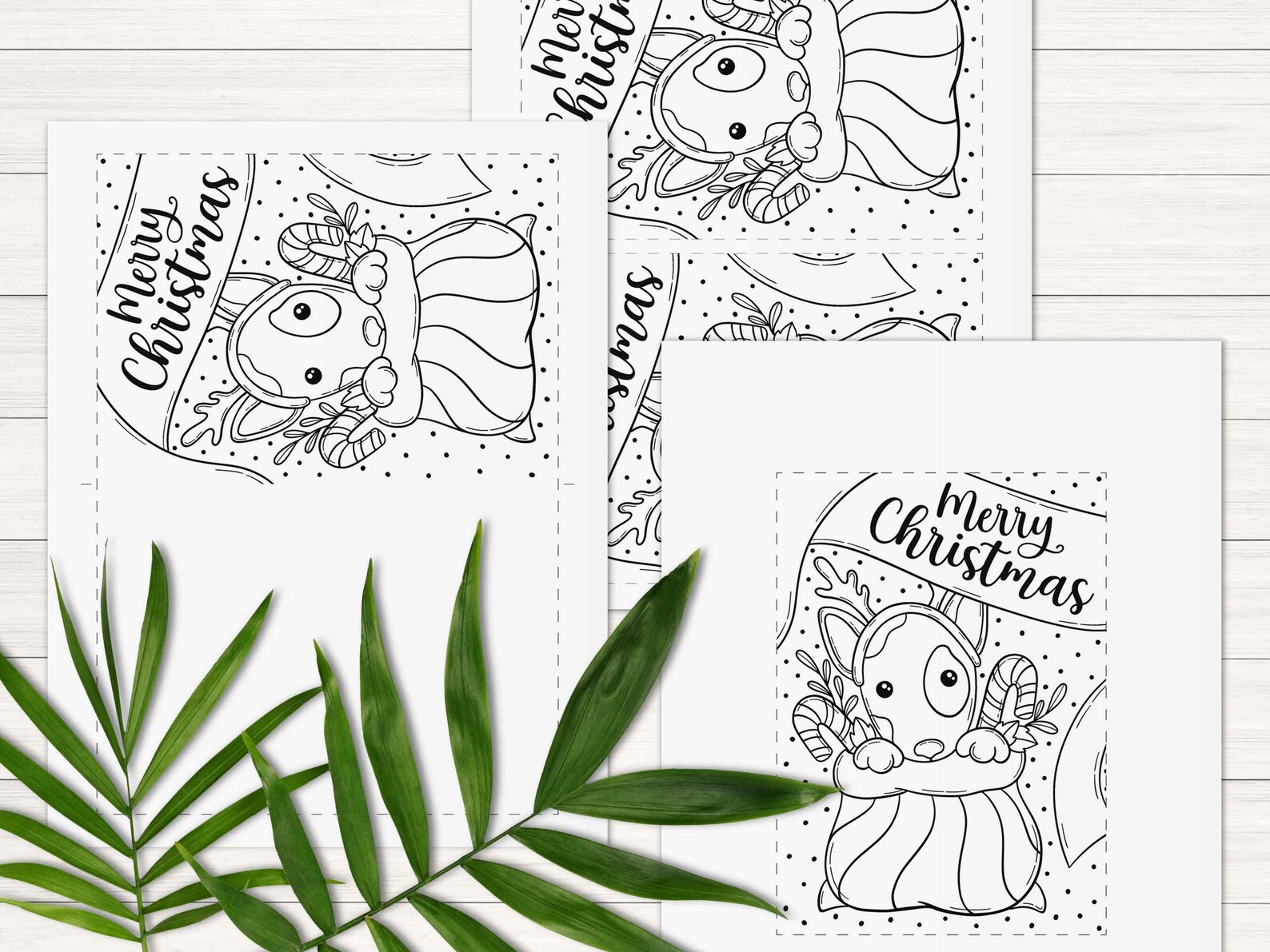 Printable Christmas Coloring Card for Kids, Cute Christmas Card, 5x7 ...