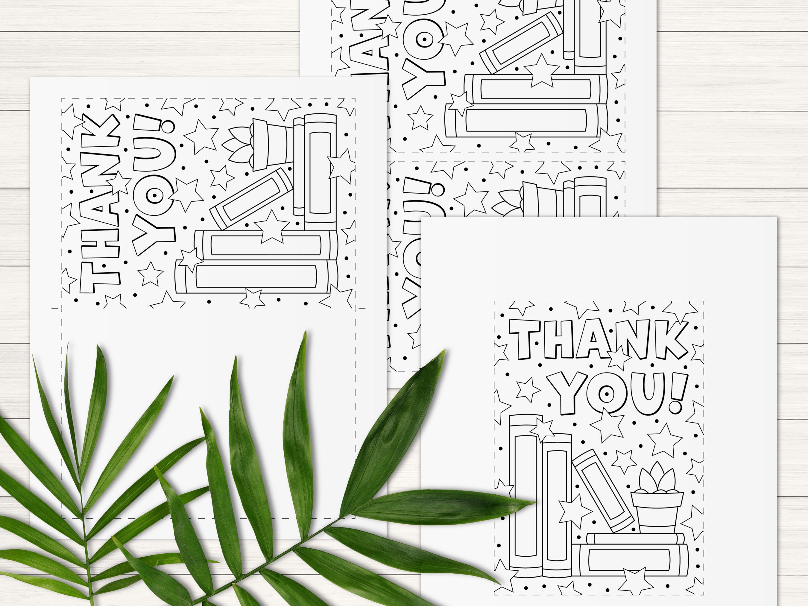 Thank You Coloring Card, Thank You Teacher Card Printable, Greeting ...