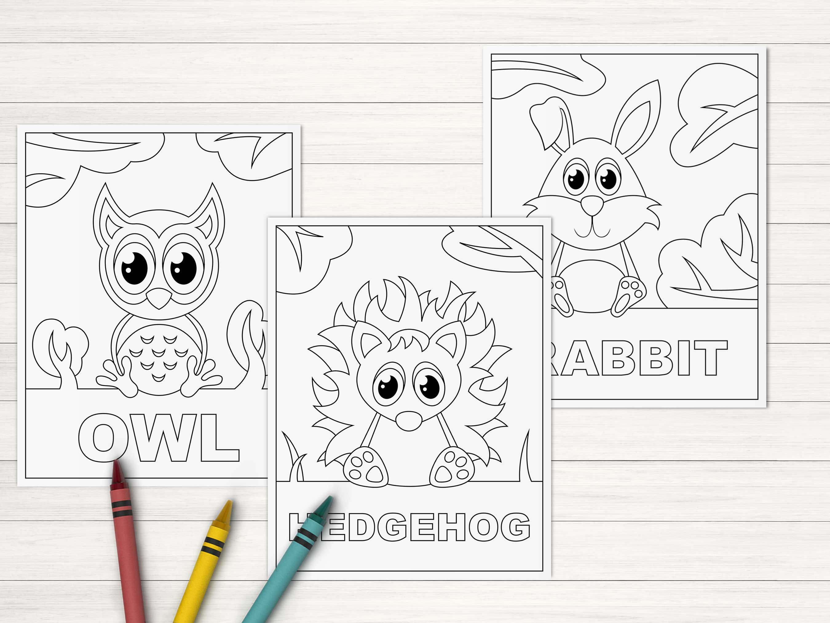 Woodland Animals Coloring Pages for Kids, Printable Forest Animals ...