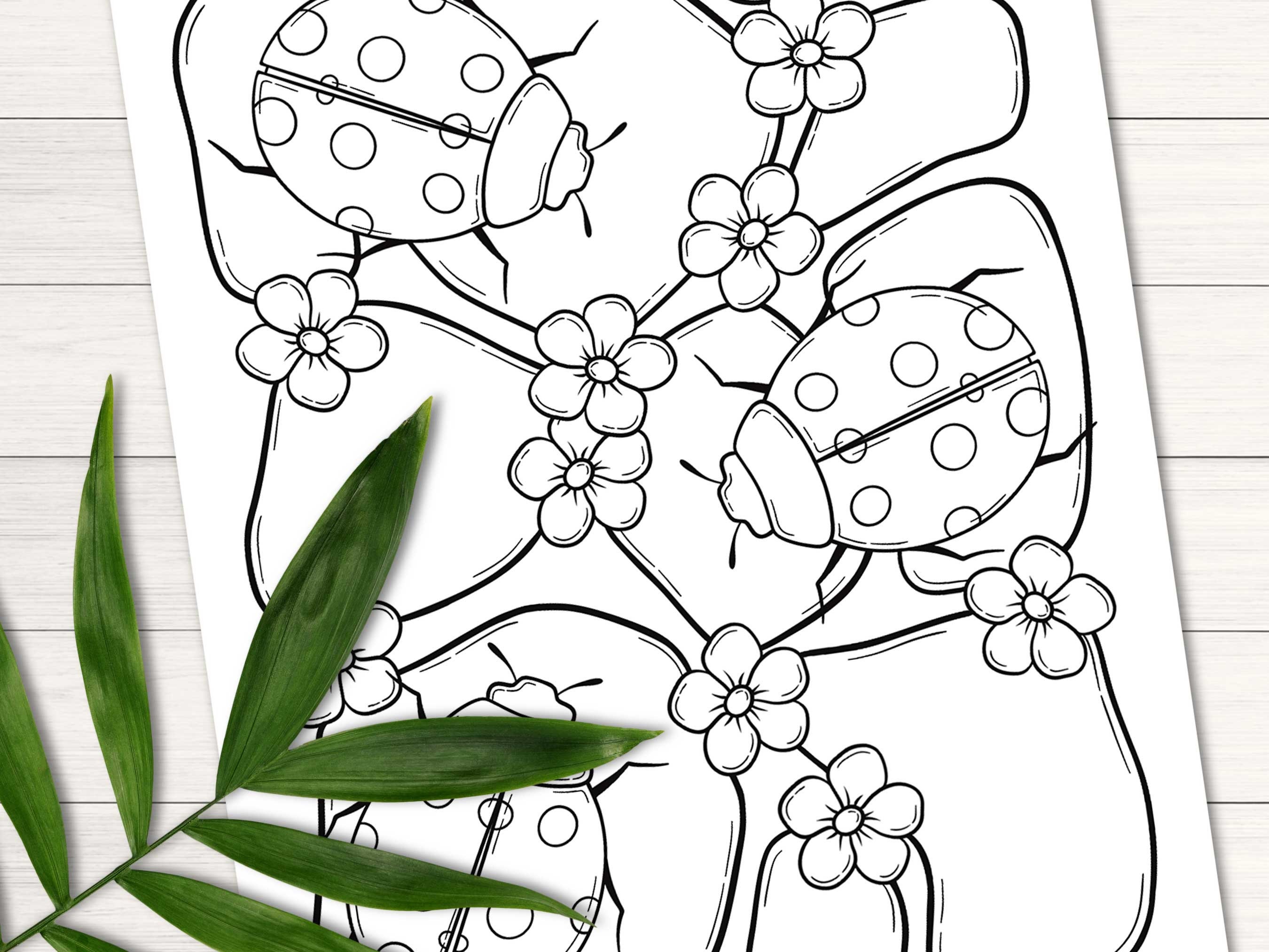 Spring Coloring Pages for Adults, Flower Coloring Book Printable ...