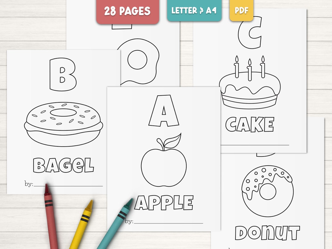 Babys First ABC Book, Alphabet Coloring Pages for Kids, Printable ...