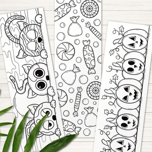 Printable Halloween Coloring Bookmarks: Kids' Activity (digital ...