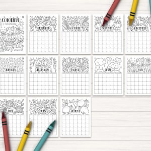 Printable Coloring Calendar for Kids School Year Calendar - Etsy
