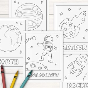 Space Coloring Pages for Kids: Planets & Astronauts (PDF) - Etsy
