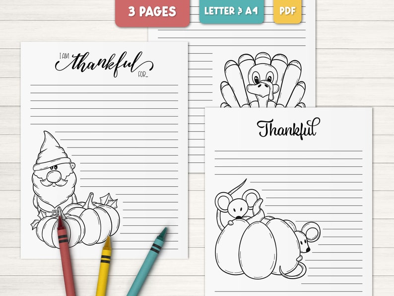 I Am Thankful for Cards, Thanksgiving Gratitude Printable, Thanksgiving ...