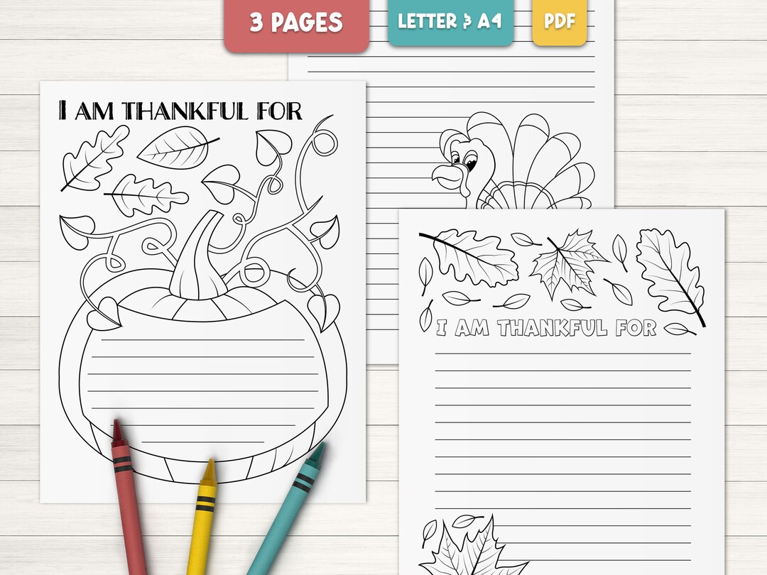 Thanksgiving Coloring Gratitude List, Thanksgiving Coloring Pages for ...