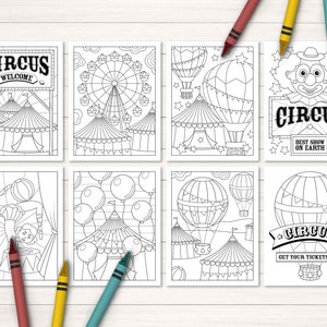 Circus Coloring Pages for Kids Printable, Carnival Party Activity ...