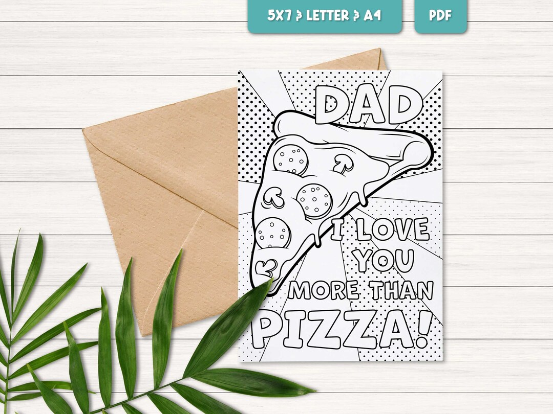 Fathers Day Coloring Card, Dad Card Printable, Fathers Day Gift From ...