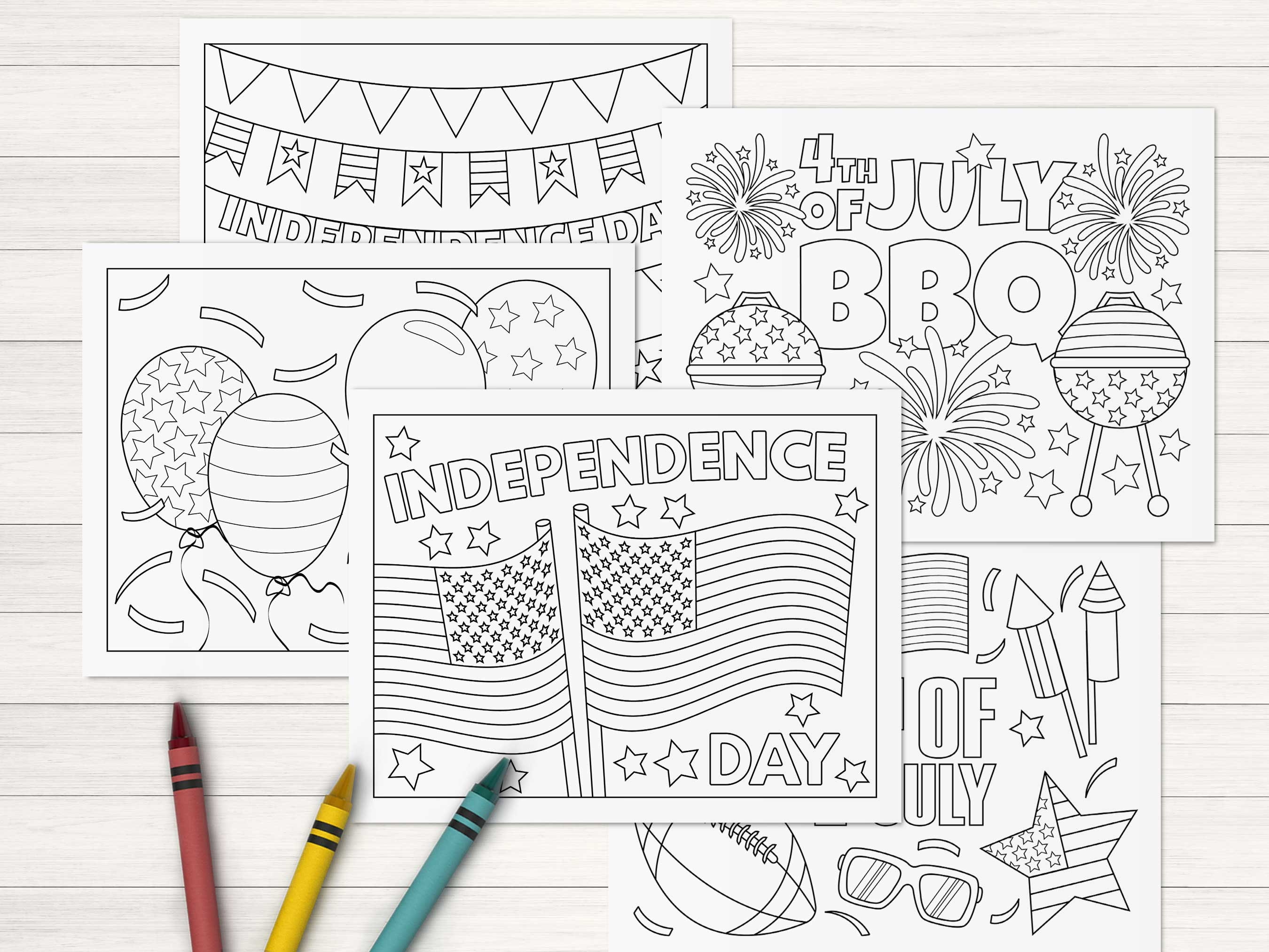 4th of July Coloring Pages Printable, Summer Coloring for Kids ...