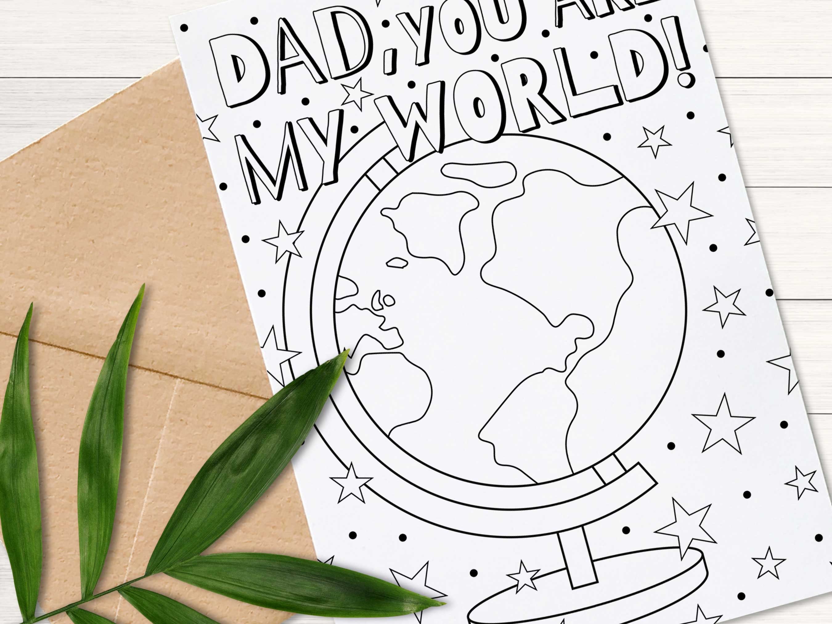 Printable Fathers Day Card From Kids, Fathers Day Coloring Card ...