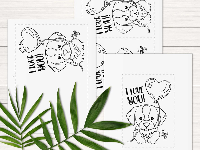 Valentines Day Coloring Card Printable, I Love You Coloring Page ...