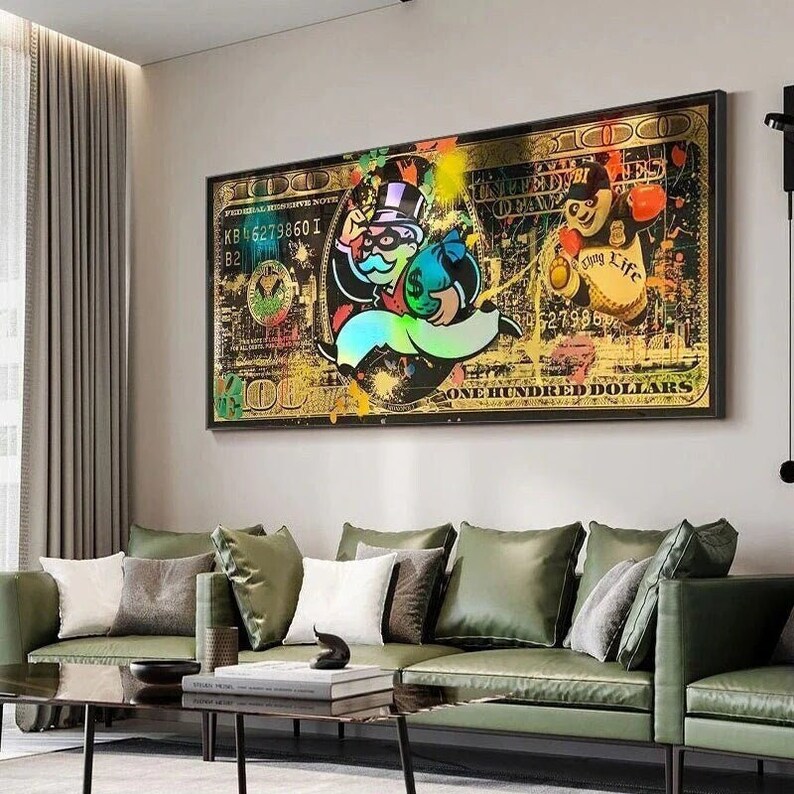 The Monopoly Man on the Move: A Hilarious Canvas Painting of Rich Man ...