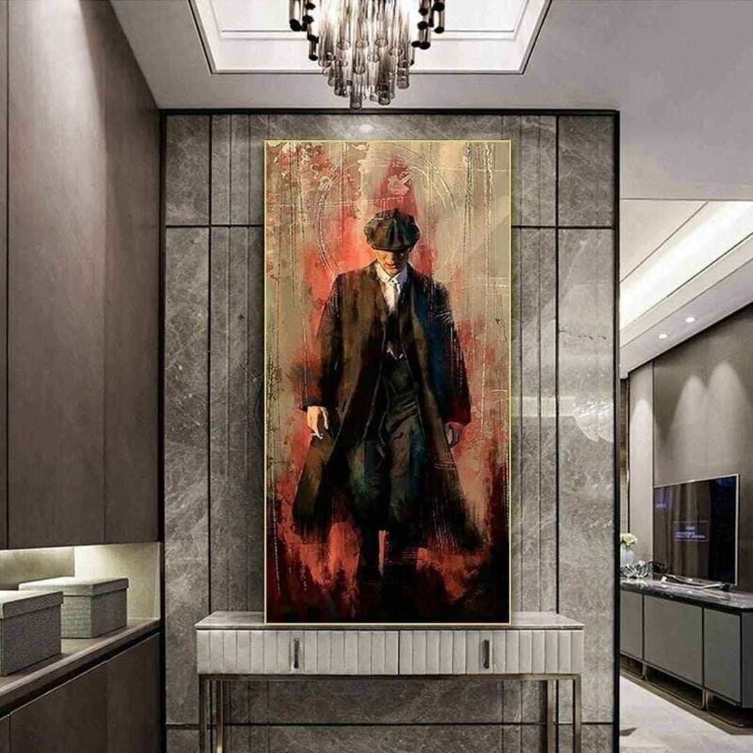 Vintage Peaky Blinders Graffiti Canvas Art Tommy Shelby Inspired Street ...