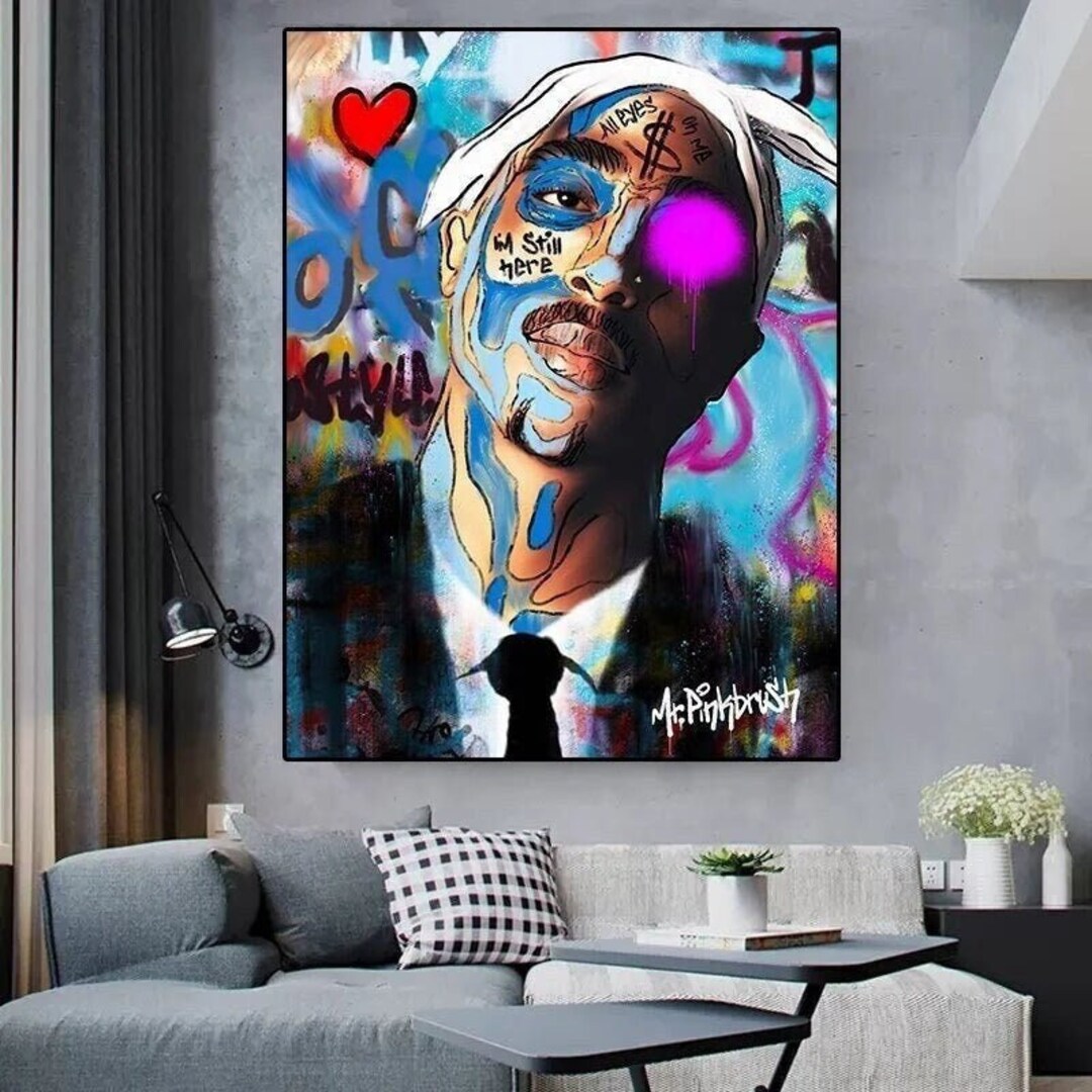 Tupac Shakur Hip Hop Legend Canvas Painting Street Graffiti Art for ...