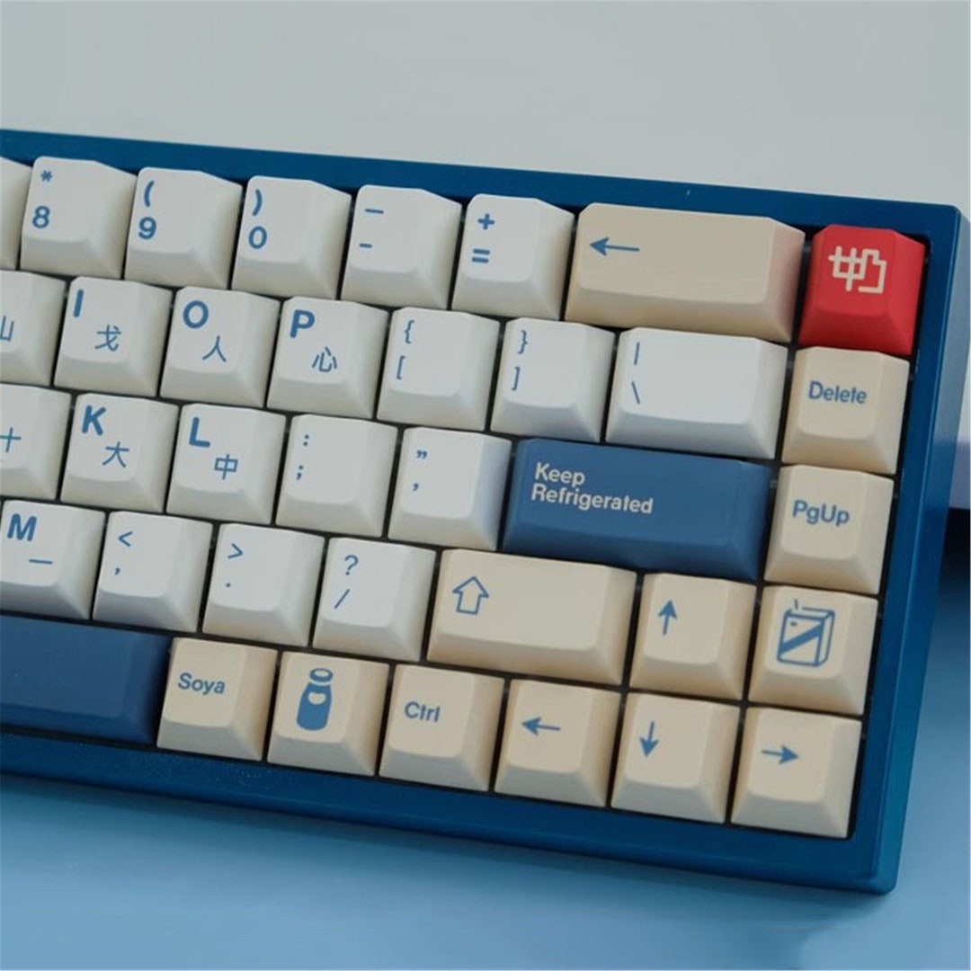 Cute Soy Milk Keycaps Set Blue Keycaps Set Cherry High - Etsy