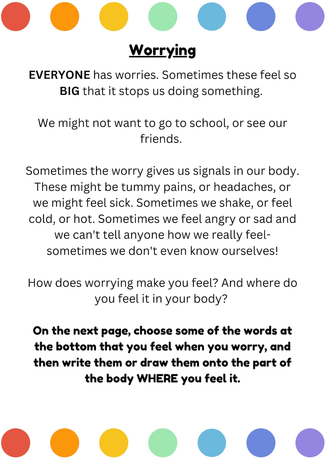 My Worry Toolkit for Kids - Etsy