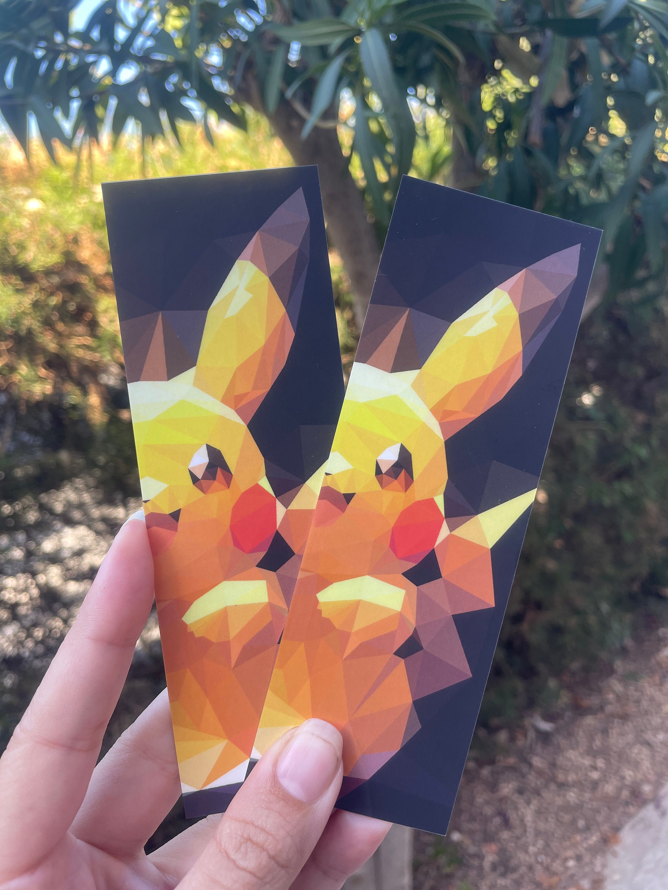 Cute Pikachu Bookmarks Pokemon Low Poly Cartoon Style - Etsy