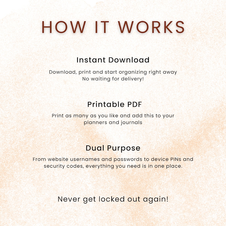 Password Tracker Printable, Password Keeper, Digital Password Organizer ...