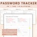 Password Tracker Printable, Password Keeper, Digital Password Organizer ...