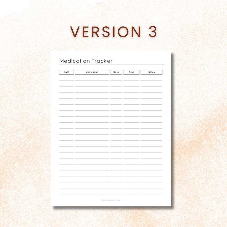 Medication Log Printable, Medical Tracker, Chronic Illness, Pill ...