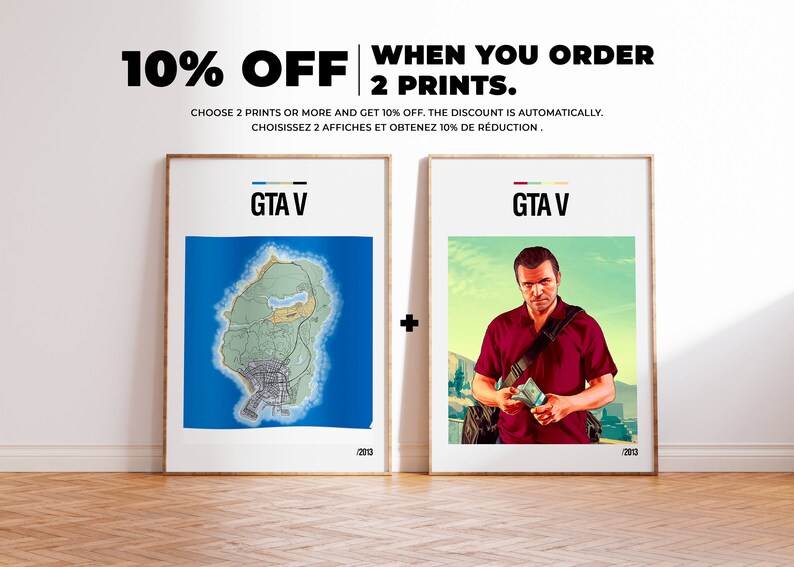 Gaming Poster GTA V Map, Video Games Gift, Video Games Decor, Video ...