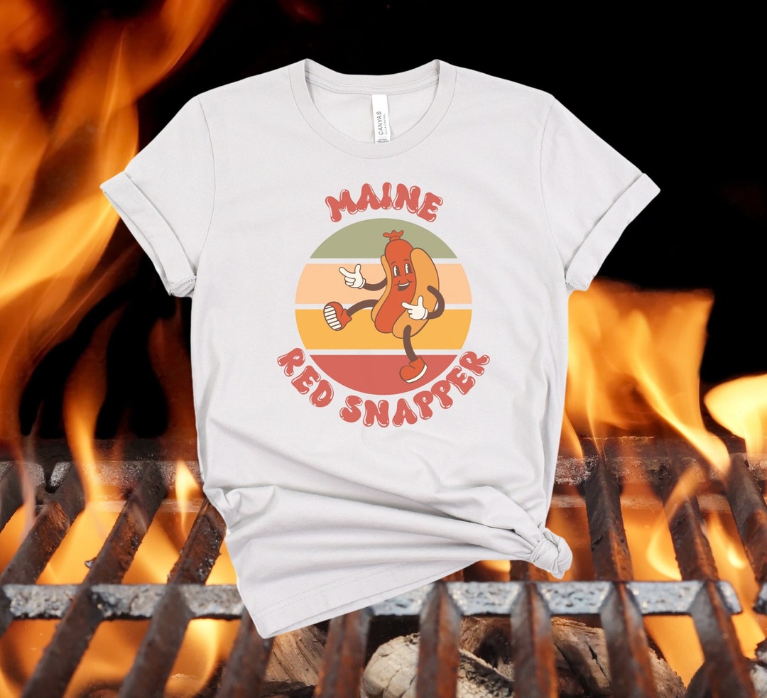 Maine Red Snapper Hot Dog T-shirt, I Love Maine, the Way Life Should Be ...
